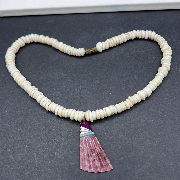 Vintage | Jewelry | Vintage Shell Necklace With Purple Shell Pendant ...